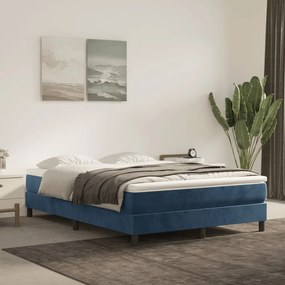 Box spring postel s matrací tmavě modrá 140x200 cm samet 3144337