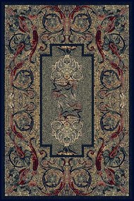 Kusový koberec vlněný Dywilan Polonia Mozaika Navy modrý Rozměr: 235x350 cm
