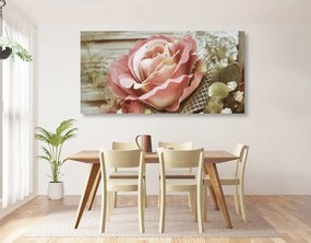 Obraz elegantní vintage růže - 120x60 cm