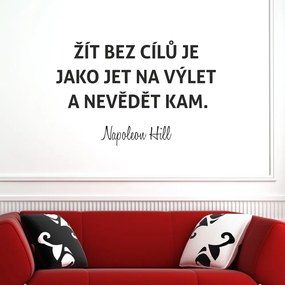 Samolepky na zeď - Žít bez cílů Barva: Šedá střední, Velikost: 60x40 cm