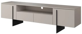 TV stolek Larena 200 cm s výklenkem - kašmírová / černé nožky