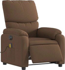 Elektrické masážní polohovací křeslo hnědé textil 3204816