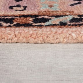 Flair Rugs, Kusový koberec Wool Loop Blossom Pink/Black, 200x290, růžová, ložnice