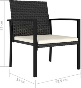vidaXL Zahradní jídelní židle 4 ks polyratan [317171] Barva: Černá
