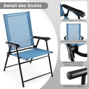 Costway Plážová lehátka Sada 2 skládacích terasových židlí – 65 × 60 × 93 cm