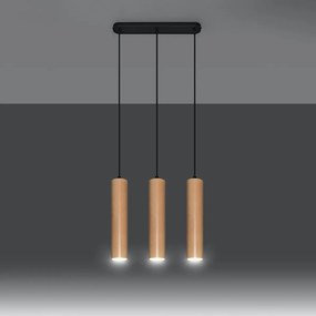 Sollux Lighting LINO 3 dřevěná závěsná lampa