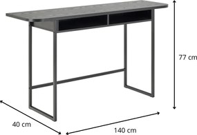 Konzolový stolek Darlington 140 cm černý dub