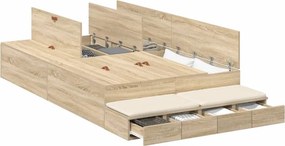 Rám postele s úložným prostorem se zásuvkou Sonoma dub 120 cm 3335687