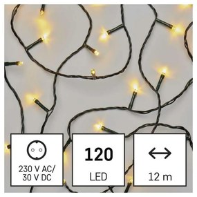LED vánoční řetěz zelený, 12 m, IP44 WW