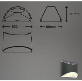Briloner 3133015 - LED Solární nástěnné svítidlo LED/2W/3,7V IP44 3000K