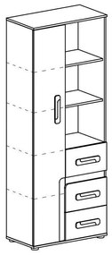 Casarredo Skříň kombinovaná APETTITA 4 antracit/bílá