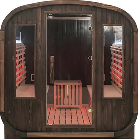 BPS-koupelny Zahradní kombinovaná sudová sauna 2v1  - Infrasauna + finská sauna 180x200, 4-6 osob
