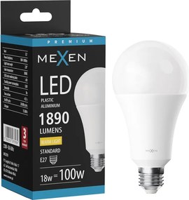 Mexen Nova, LED žárovka E27, A70, 18W, teplá - 3000K, 1890 lm - L100-E27-1830-01