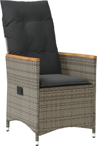 11dílný zahradní bistro set s poduškami šedý polyratan 3277254