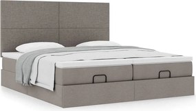 Osmanský rám postele s matracíes taupe 200x200cm textil 3313682
