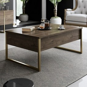 Konferenční stolek Luxe Walnut and Gold