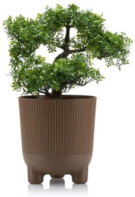 PLASTOVÝ KVĚTINÁČ HARMONY ECO 18X16 CM HNĚDÁ