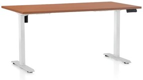 Výškově nastavitelný stůl OfficeTech B, 140 x 80 cm - bílá podnož Barva: Světle šedá