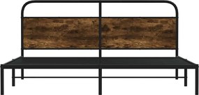 Kovový rám postele bez matrace kouřový dub 200 x 200 cm 3318633