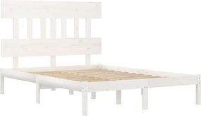 Rám postele bílý masivní dřevo 200 x 200 cm 3104759