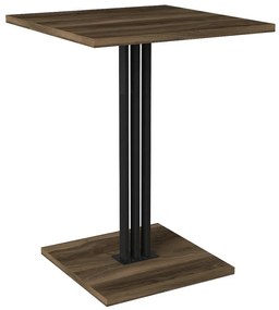 Odkládací příruční stolek HAMLET 45x45 cm, vlašský ořech, kov černý matný lak