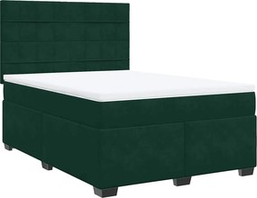 Box spring postel s matrací tmavě zelená 160x200 cm samet 3293257