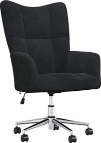 Relaxační křeslo černé samet 328167