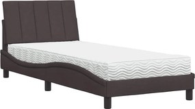 Postel s matrací Hanko tmavě hnědá 80 x 200 cm textil 3310492