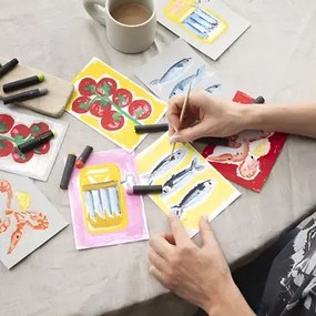 CREATIV COMPANY Kreativní sada Olejové pastely přáníčka / 8 přáníček /