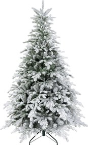 HOMCOM Vánoční stromek 180 cm, s umělým sněhem, zpomalující hoření, rychlá montáž a demontáž, kovová základna