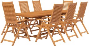 9dílný zahradní jídelní set masivní akáciové dřevo 160-240 cm 3079642