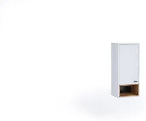 Závěsná skříňka Olier, bílá/dub artisan
