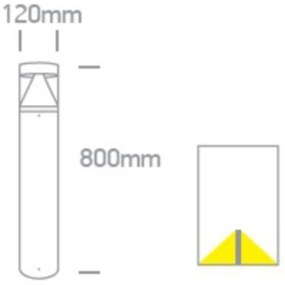 Trinity LID14834 Venkovní sloupkové svítidlo Polis LED 12W 3000K, antracit, výška 80cm, IP65