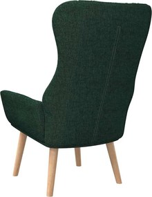 Relaxační křeslo tmavě zelené textil 341399