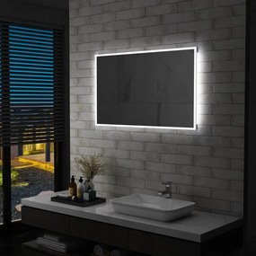 Fionshop 262764886 Koupelnové nástěnné zrcadlo s Led osvětlením 100 x 60