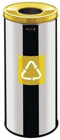 Alda  Kovový odpadkový koš Prestige EKO na tříděný odpad, objem 45 l, žlutý