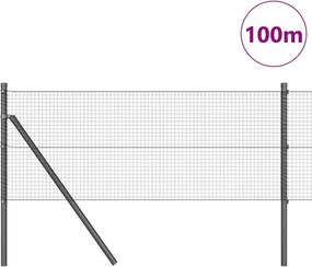 Zemní upevnění svařované drátěné ploty 100 x 0,8 m Šedá 3351906