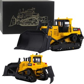 Buldozer rypadlo Huina kovový stavební model 1:50