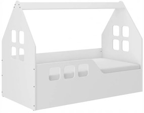 Dětský domeček na postel 160 x 80 cm bílý levý