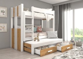 ADRK Furniture Třílůžková patrová postel ARTEMA 180x80