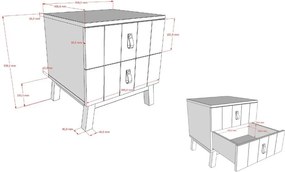 Béžový dětský noční stolek Sezane – Vipack