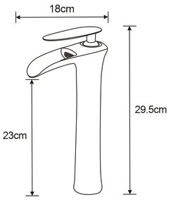Mexen Lyra vysoká umyvadlová baterie, bílá-zlatá, 745310-25