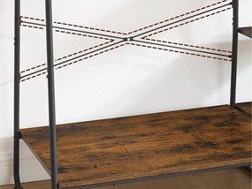 Stojan na oblečení s policemi TAYLOR 160x120 cm, rustikálně hnědý