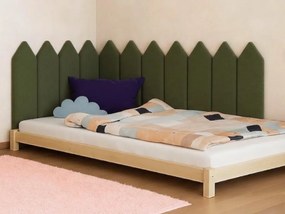 Čalouněný panel na zeď VELVET ve tvaru plotku Zvolte barvu: Světle modrá, Zvolte rozměr: 30x100 cm, Uchycení na zeď: Se samolepícím suchým zipem