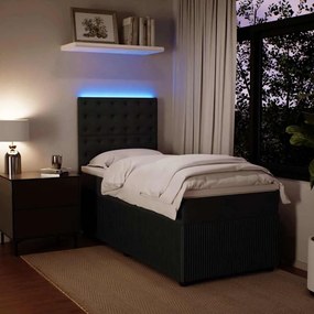 Box spring postel s matrací černá 90x200 cm samet 3294552