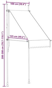 vidaXL Marketos Ručně zatahovací markýza 100 cm antracitová