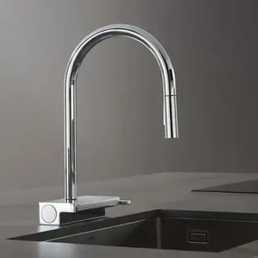 Hansgrohe - Dřezová baterie Aquno Select s výsuvnou sprškou a plochým