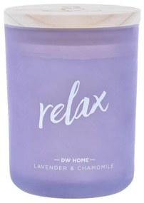 dw HOME Vonná svíčka Yoga - Relax 210gr, fialová barva, sklo, dřevo, vosk