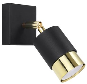 Sollux Lighting Nástěnné svítidlo NERO černá/zlatá