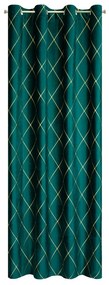 ZATEMŇOVACÍ ZÁVĚS NA KROUŽCÍCH PIERRE CARDIN MARGO 140X250 CM TYRKYSOVÁ